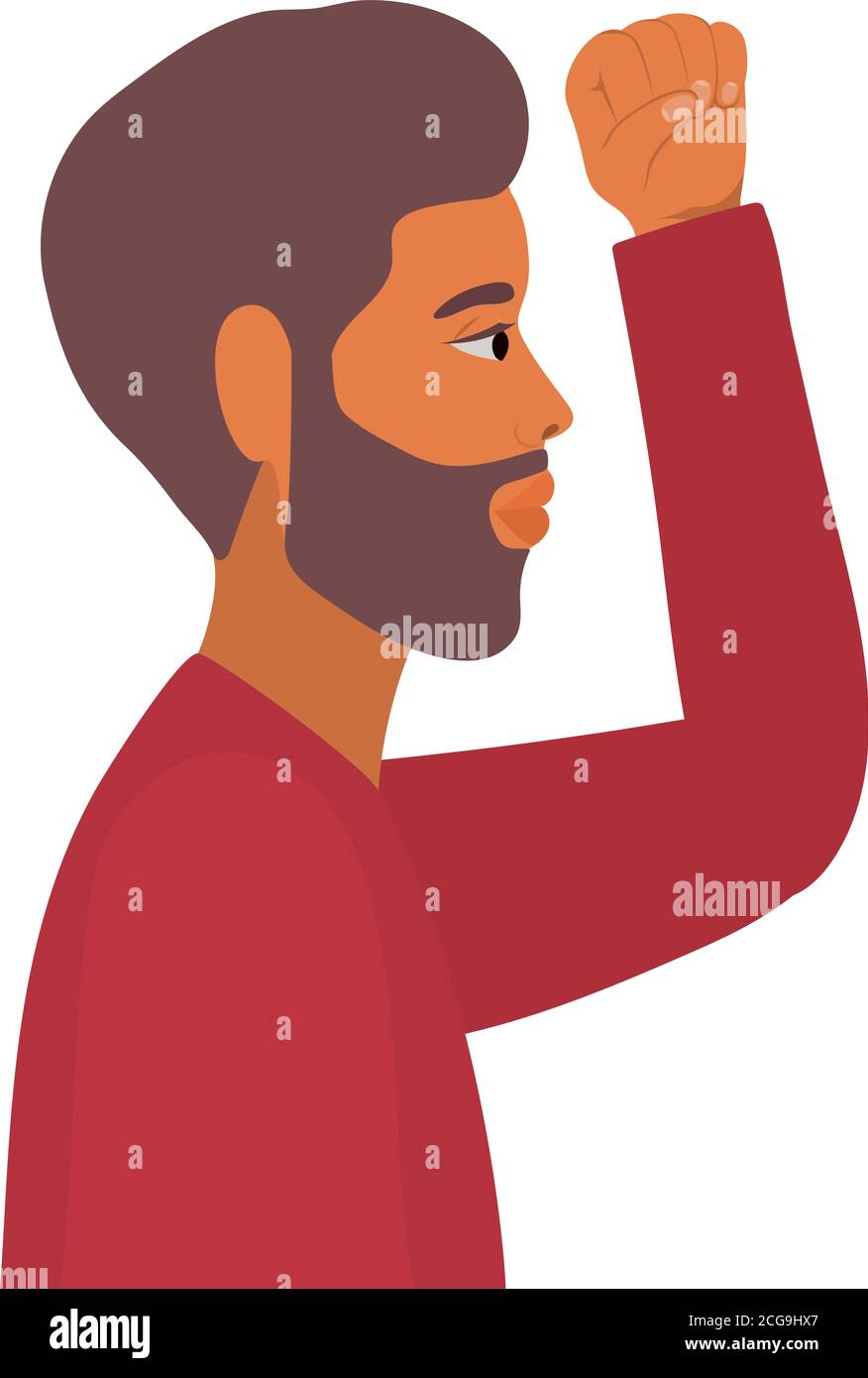 man cartoon with fist up in side view vector design Stock Vector Image ...