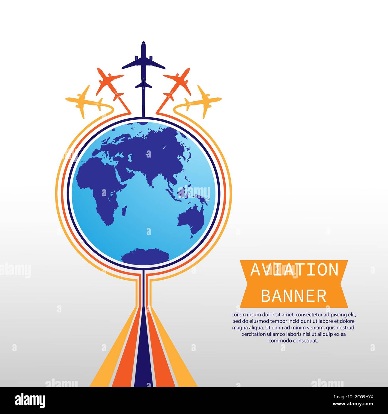 aviation theme. Concept stock illustration for the design of a poster ...
