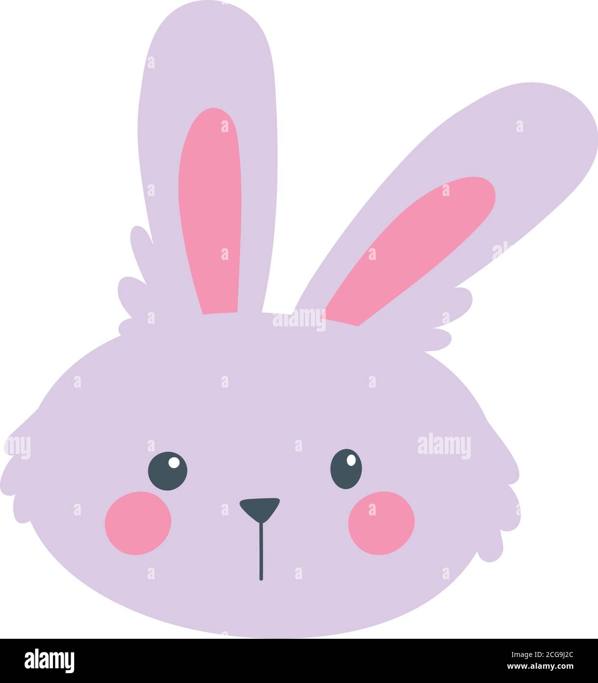 cute face rabbit animal cartoon isolated icon style vector illustration ...