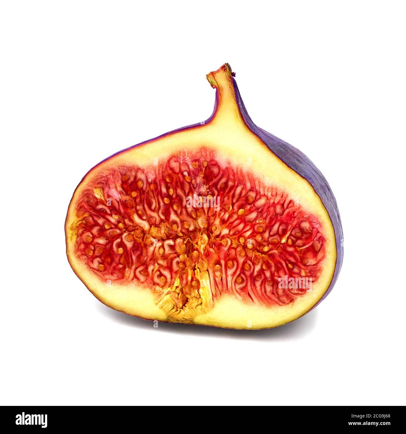 Figs slice isolated on white background with shadow. Figs half Stock ...