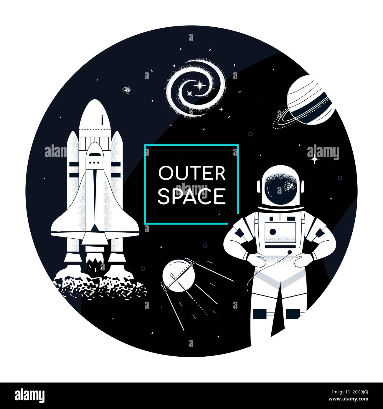 Outer space - modern flat design style illustration Stock Vector Image ...