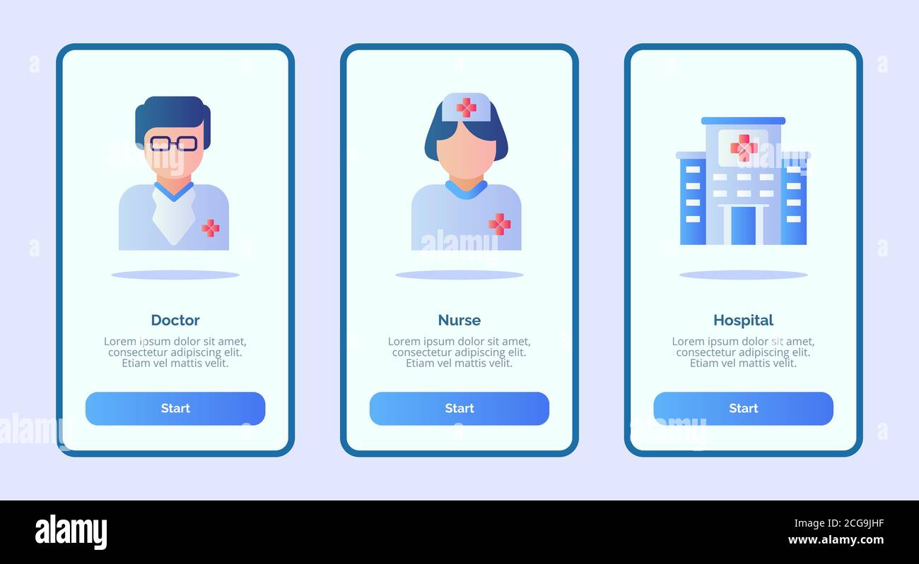 Medical icon doctor nurse hospital for mobile apps template banner page ...