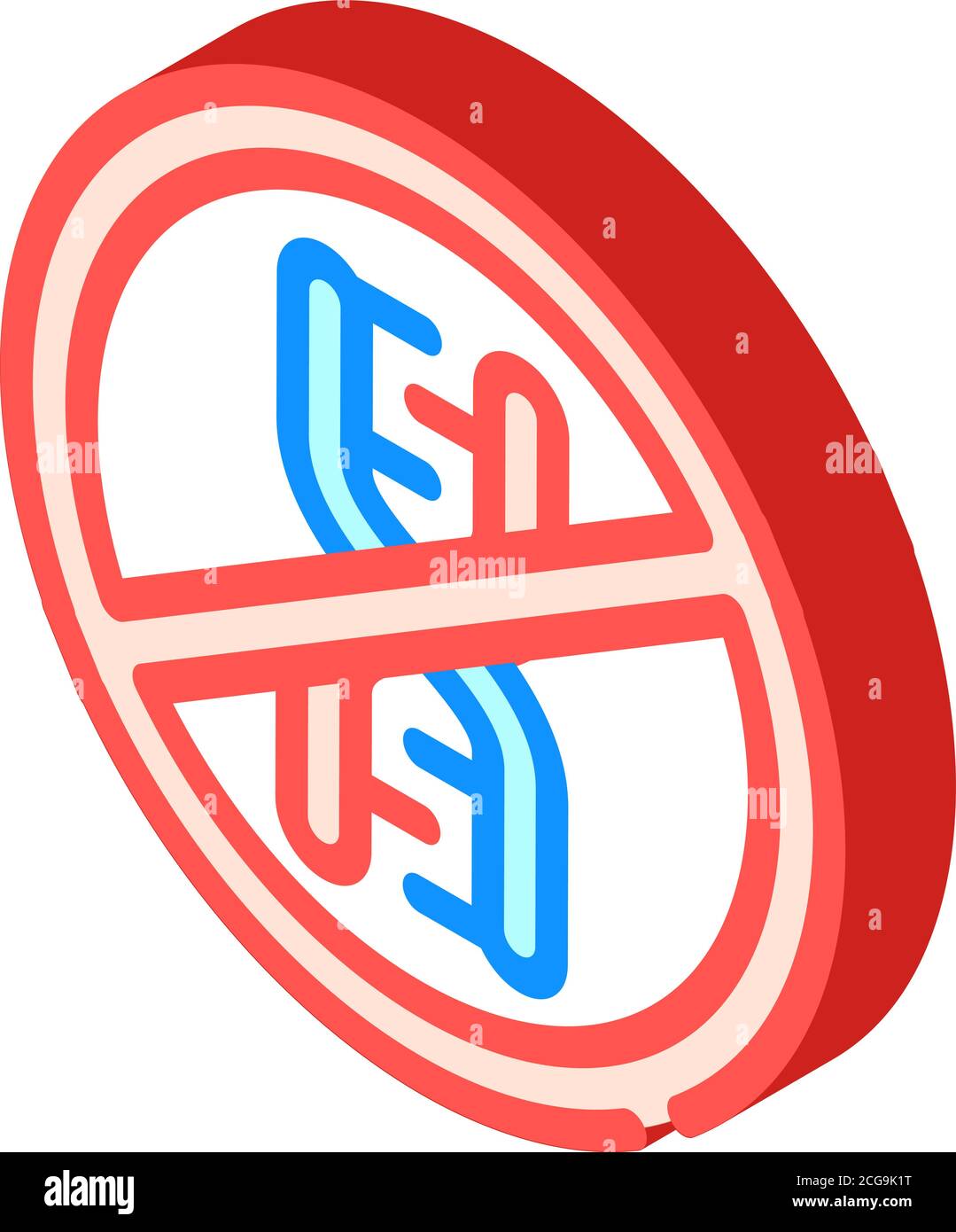 dna crossed out mark isometric icon vector illustration Stock Vector ...