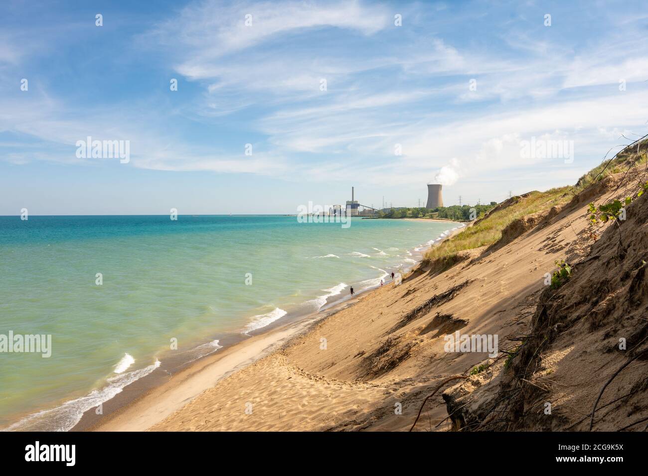 Lake Michigan on a beautiful late Summer morning. Central Beach ...