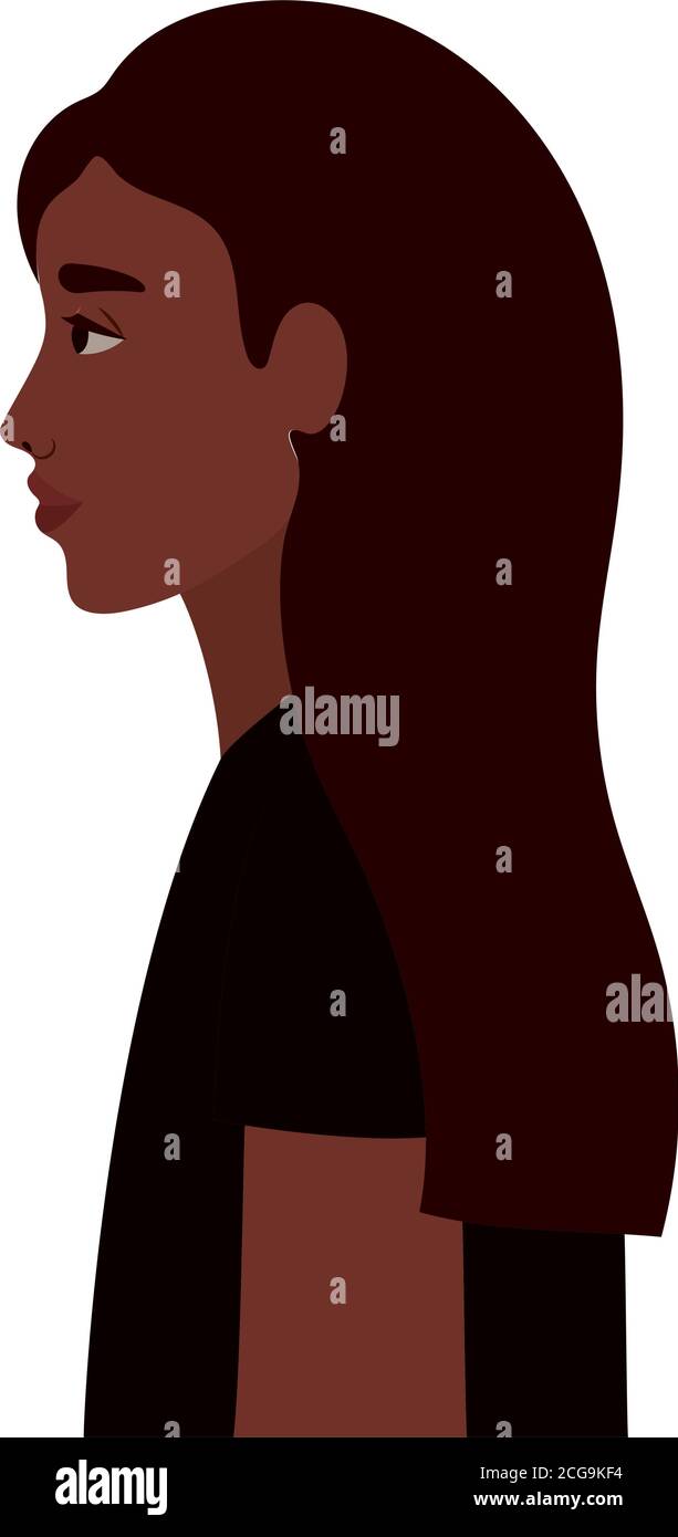 black woman cartoon in side view vector design Stock Vector Image & Art ...