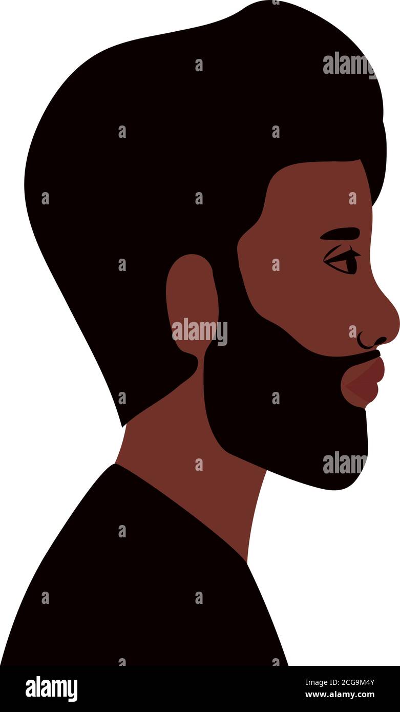 black man cartoon in side view vector design Stock Vector Image & Art ...