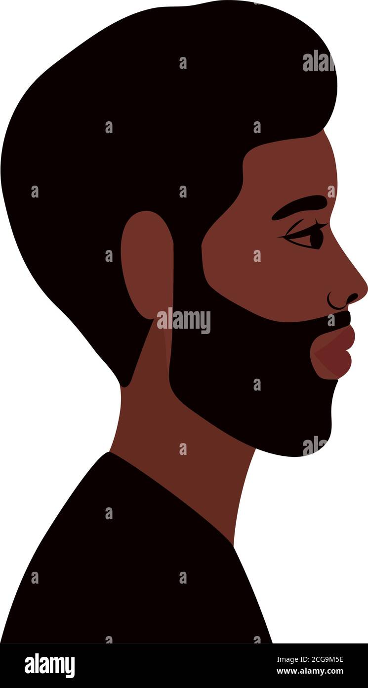 black man cartoon in side view vector design Stock Vector Image & Art ...