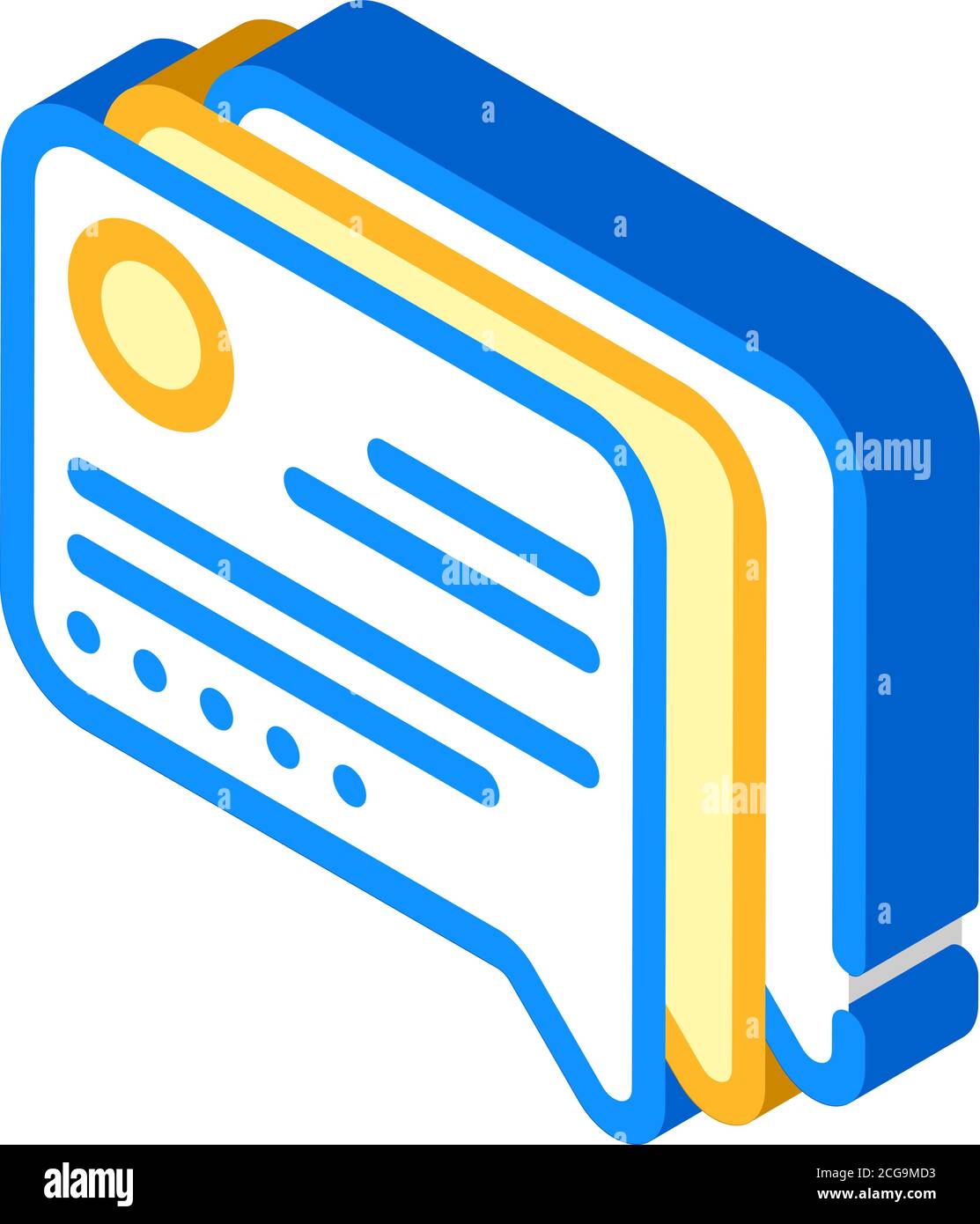 review quote frame isometric icon vector illustration Stock Vector ...