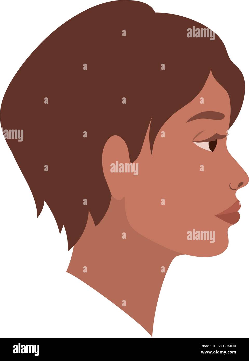 Side view brown hair Stock Vector Images - Alamy