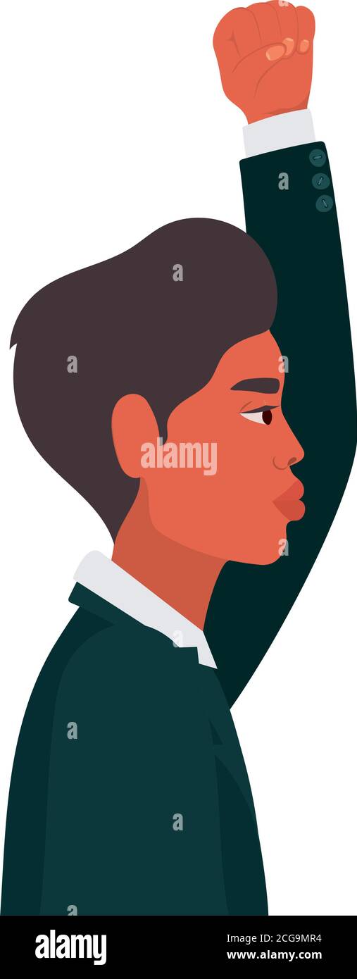 man cartoon with fist up in side view vector design Stock Vector Image ...