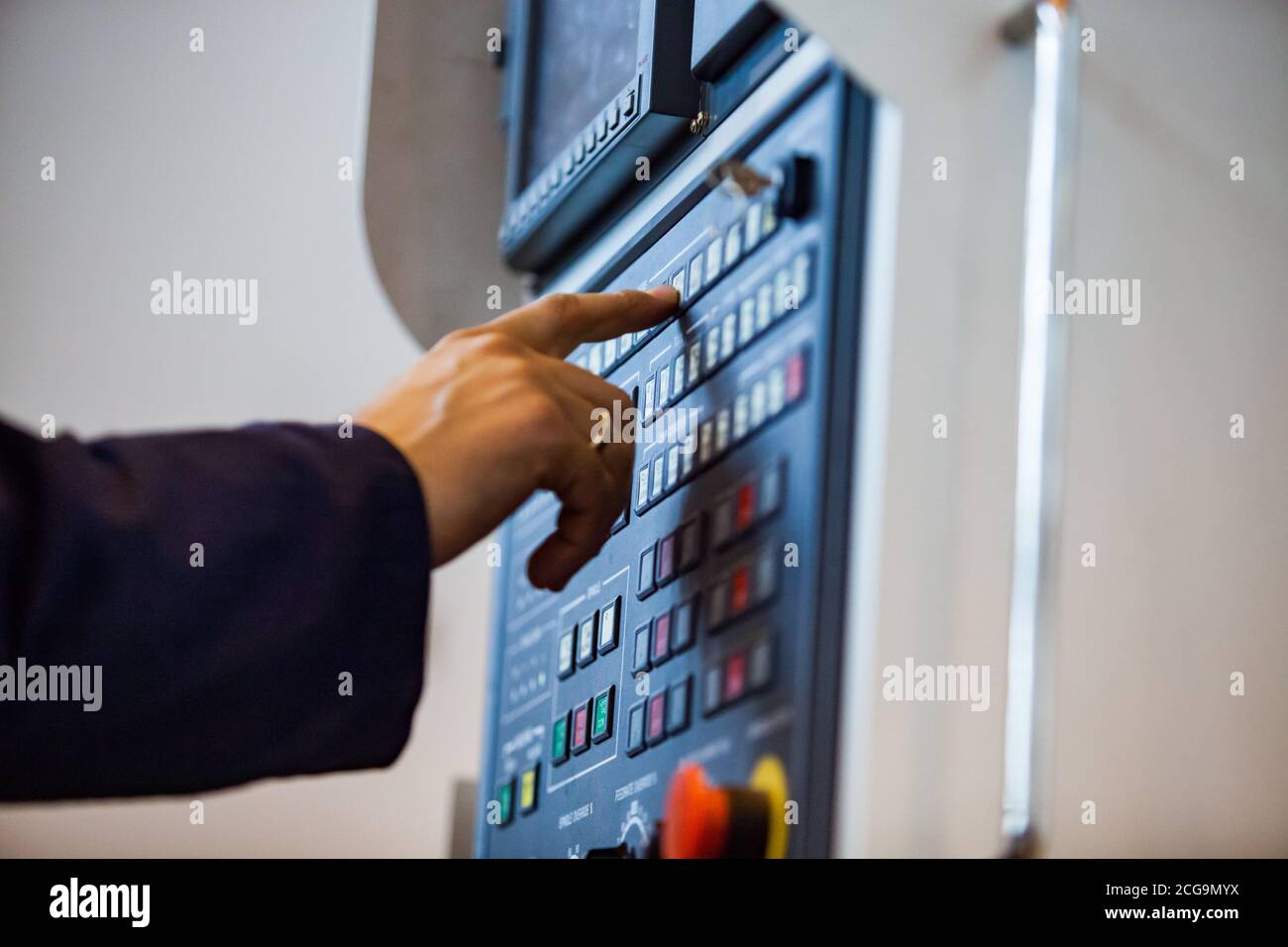 Control panel of modern vacuum arc furnace. Close up. Titanium ...