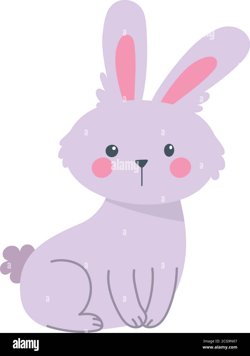 rabbit sitting animal cartoon isolated icon style vector illustration ...