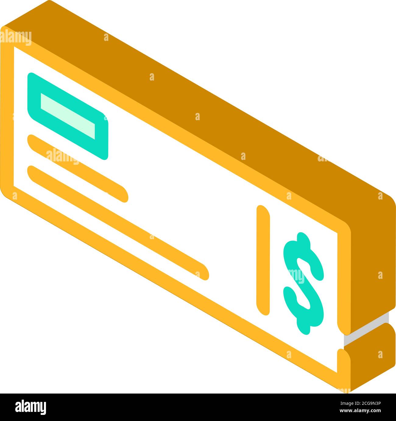 payment check isometric icon vector isolated illustration Stock Vector ...