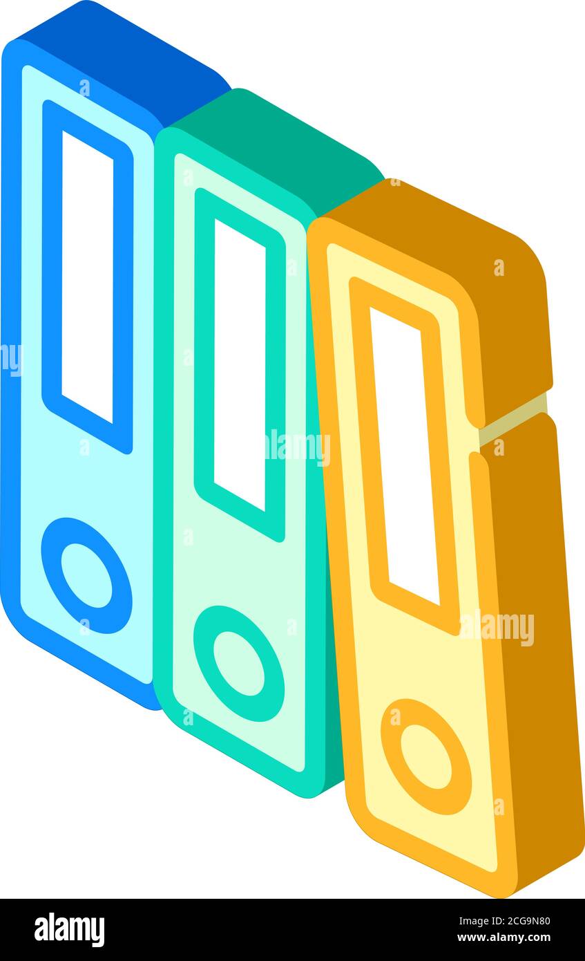 accounting report folders isometric icon vector illustration Stock ...
