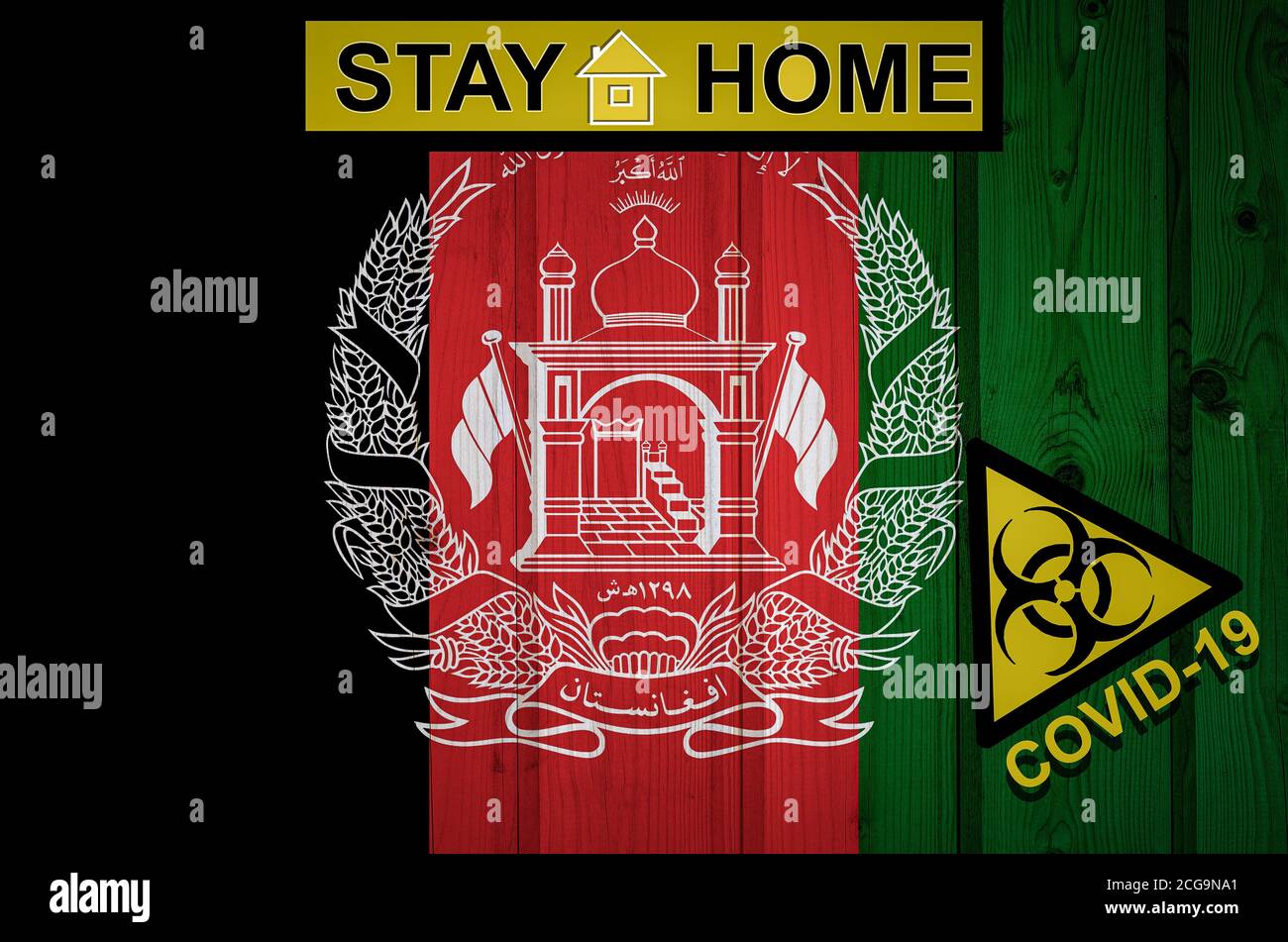 Grunge flag of the Afghanistan in original proportions. Quarantine and ...