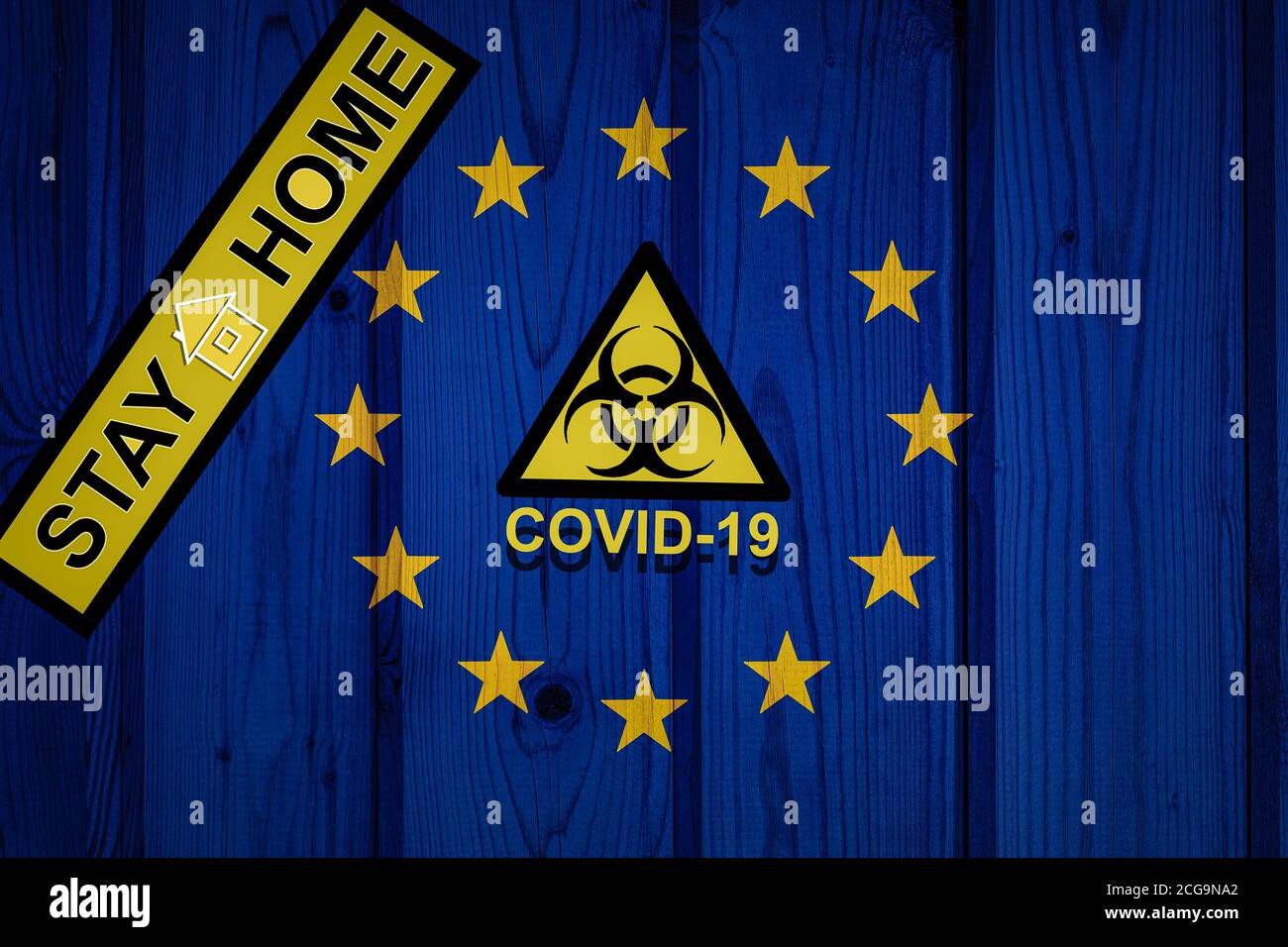 flag of European Union in original proportions. Quarantine and ...