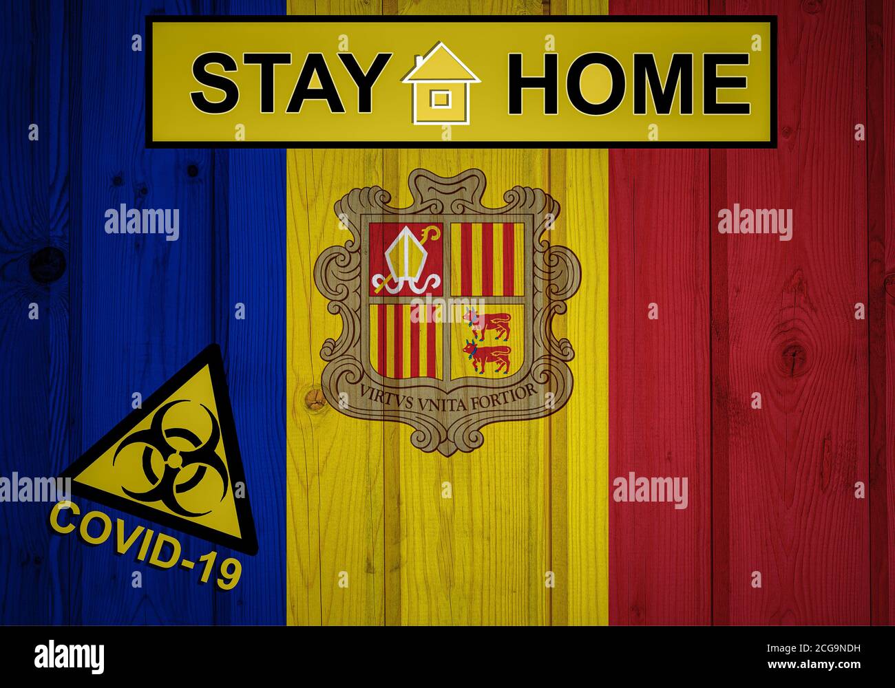 Flag of the Andorrain original proportions. Quarantine and isolation ...