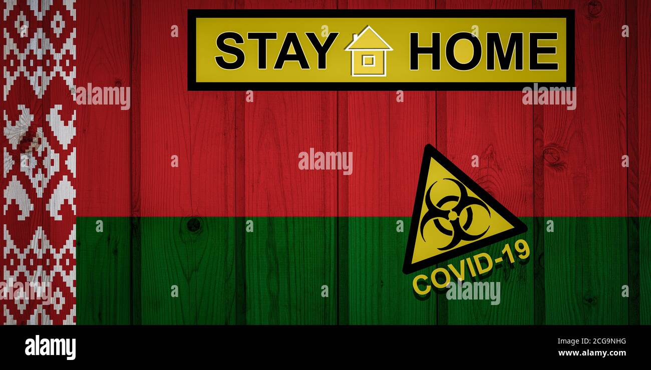 Flag of the Belarus in original proportions. Quarantine and isolation ...