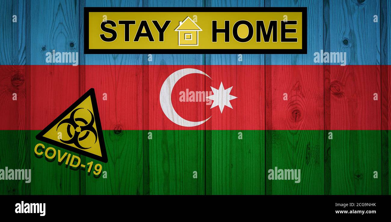 Flag of the Azerbaijan in original proportions. Quarantine and ...