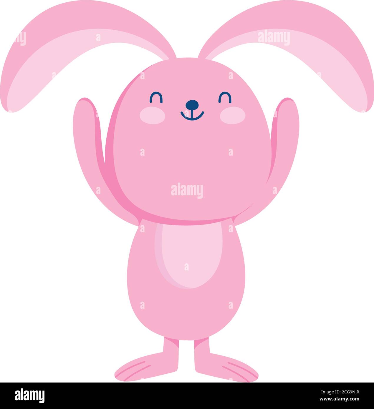 pink rabbit animal cartoon isolated icon style vector illustration ...