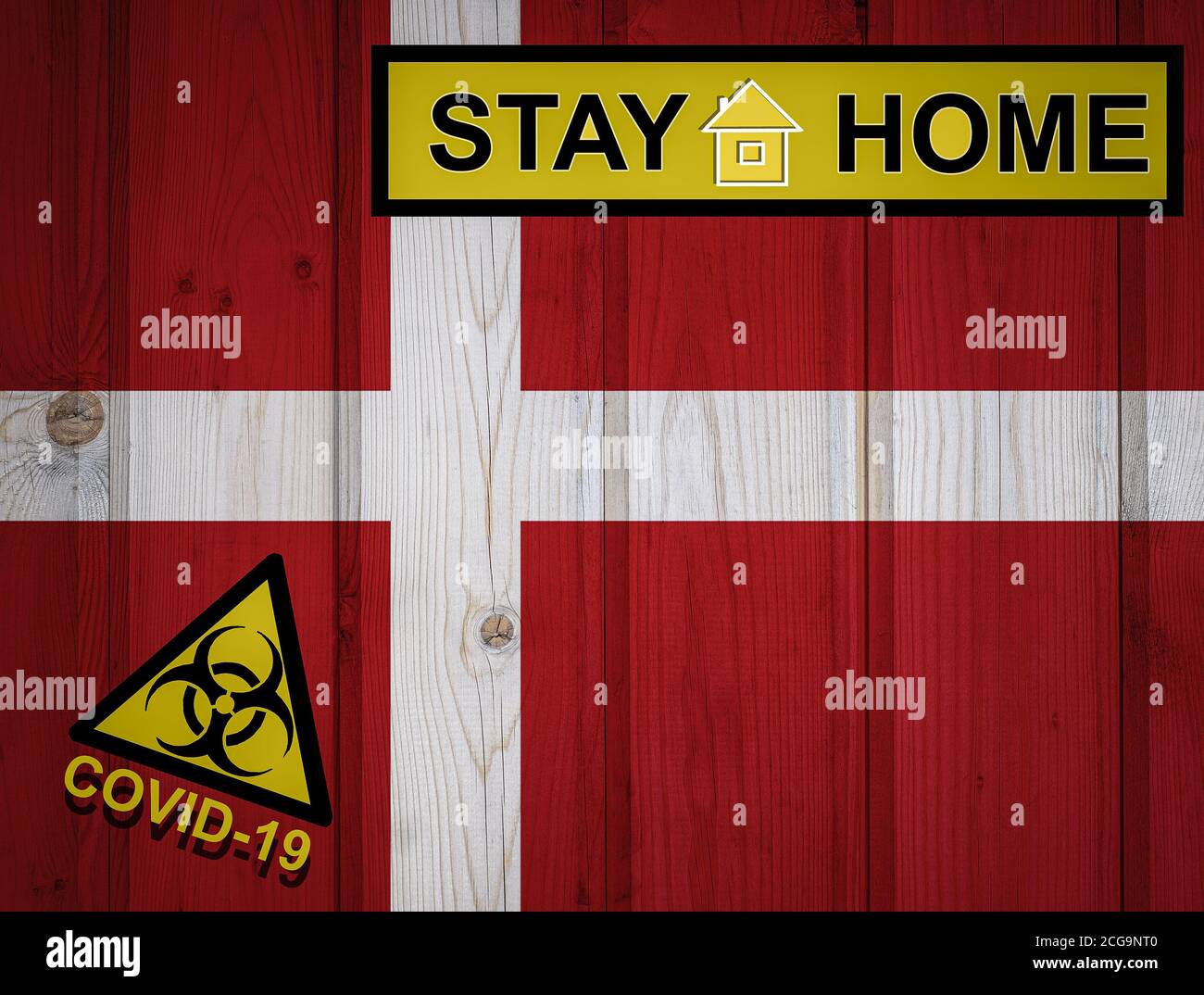 Flag of the Denmark in original proportions. Quarantine and isolation ...