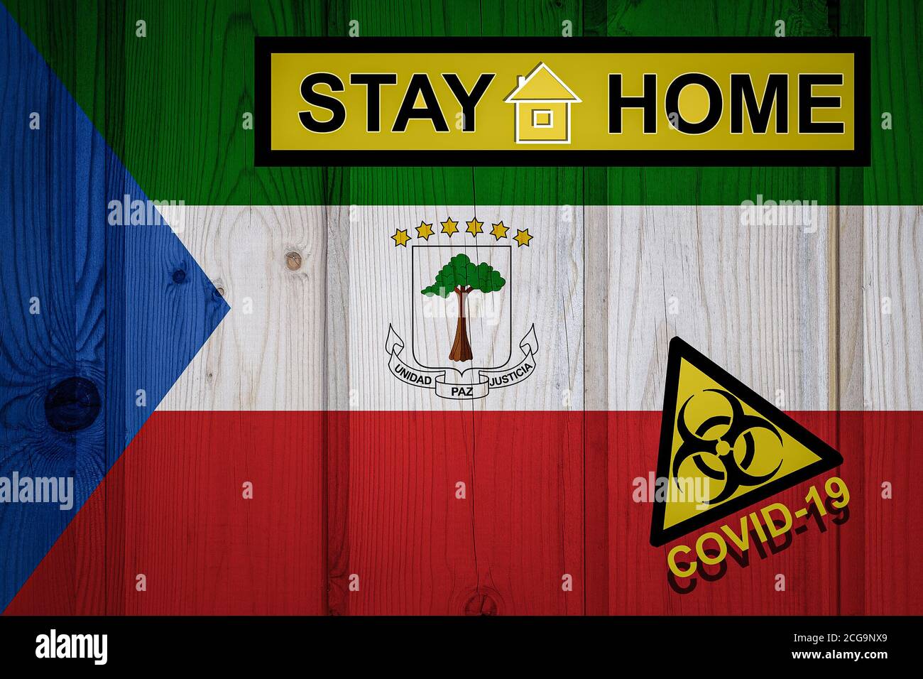 Flag of the Equatorial Guinea in original proportions. Quarantine and ...