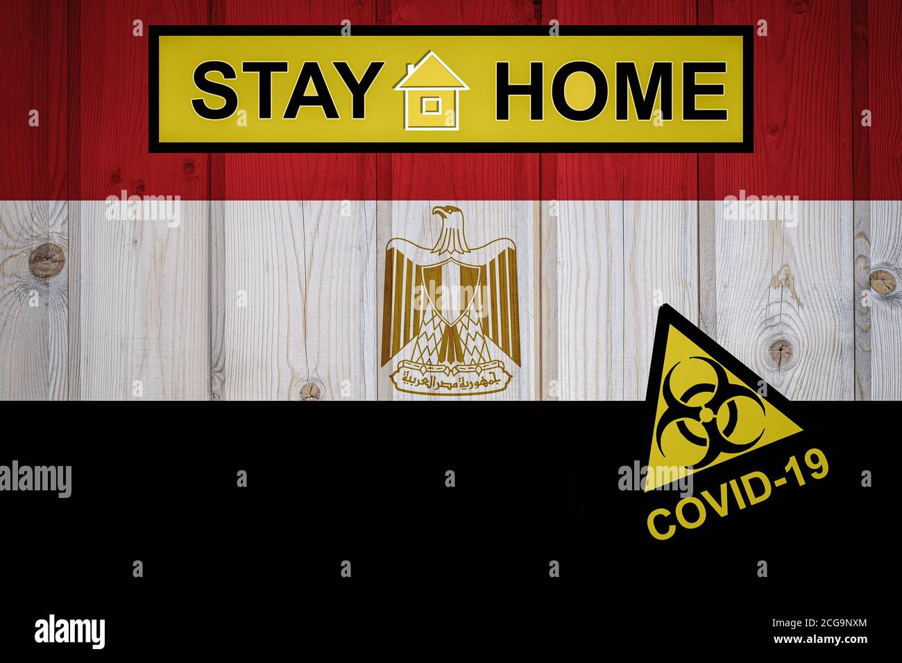 Flag of the Egypt in original proportions. Quarantine and isolation ...