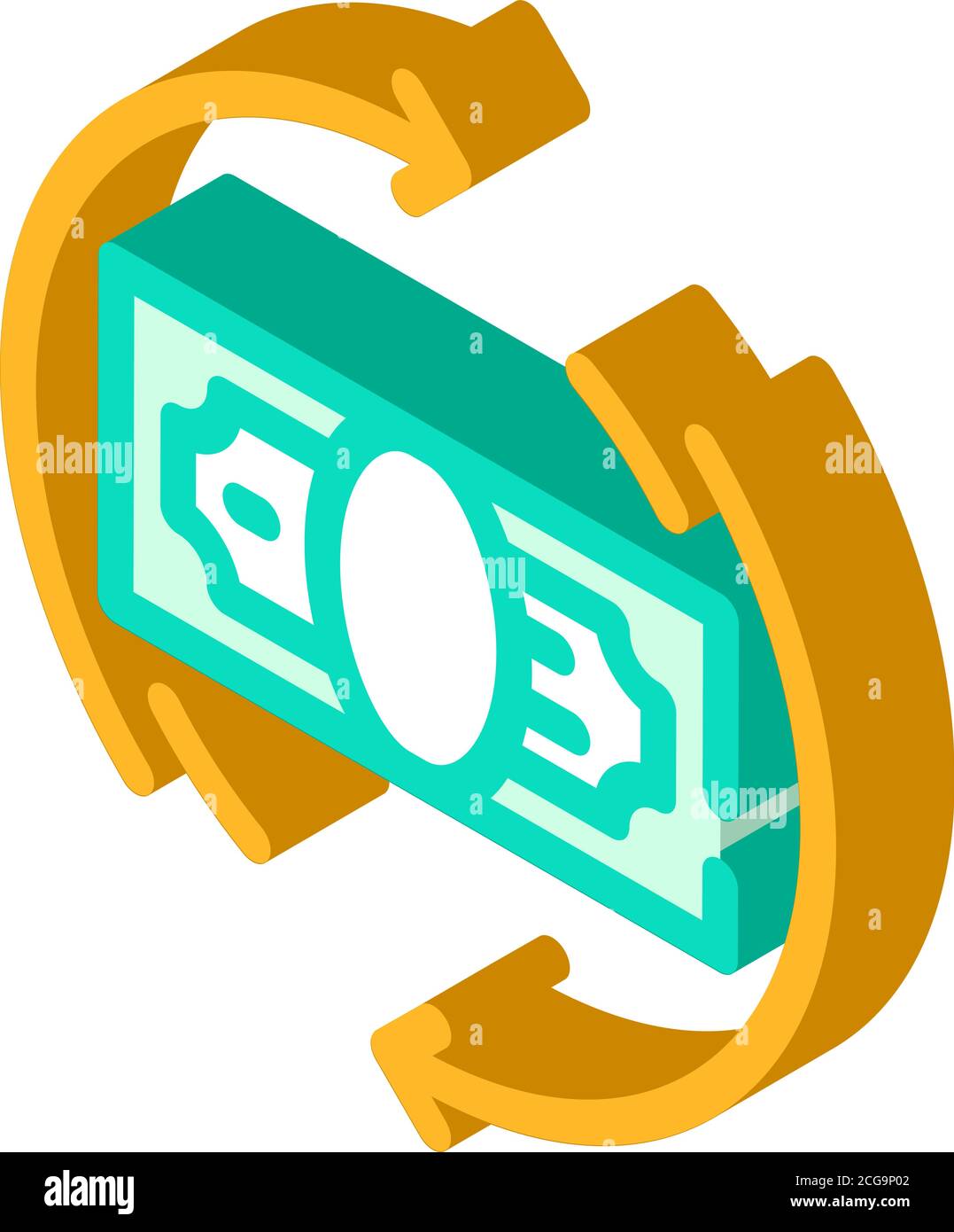 money banknote circle arrows isometric icon vector illustration Stock ...