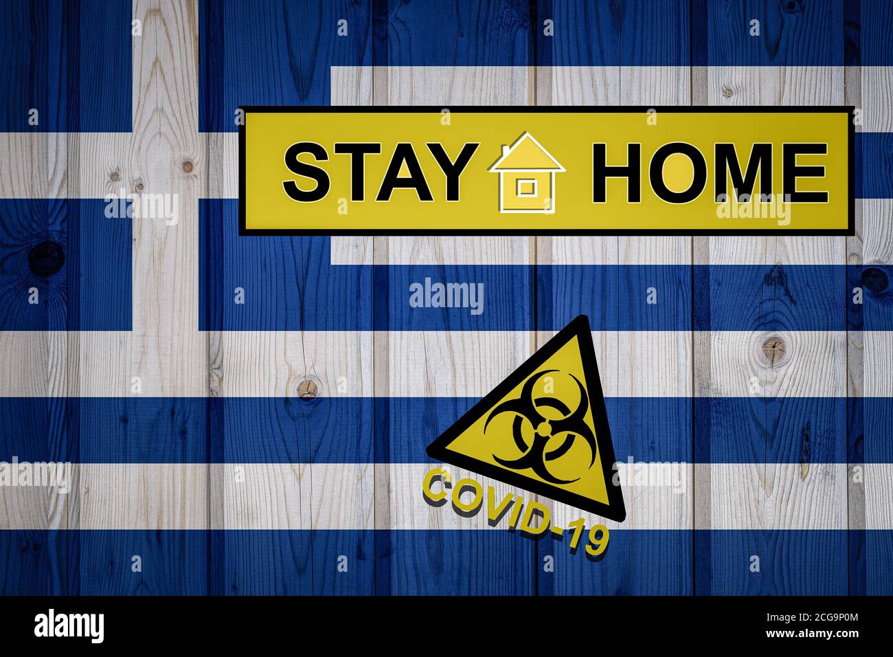 Flag of the Greece in original proportions. Quarantine and isolation ...