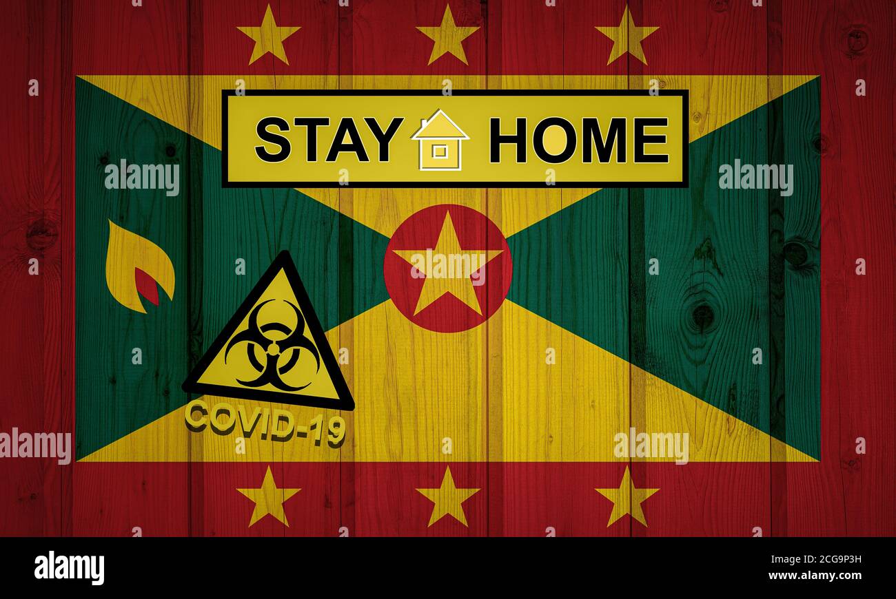 Flag of the Grenada in original proportions. Quarantine and isolation ...