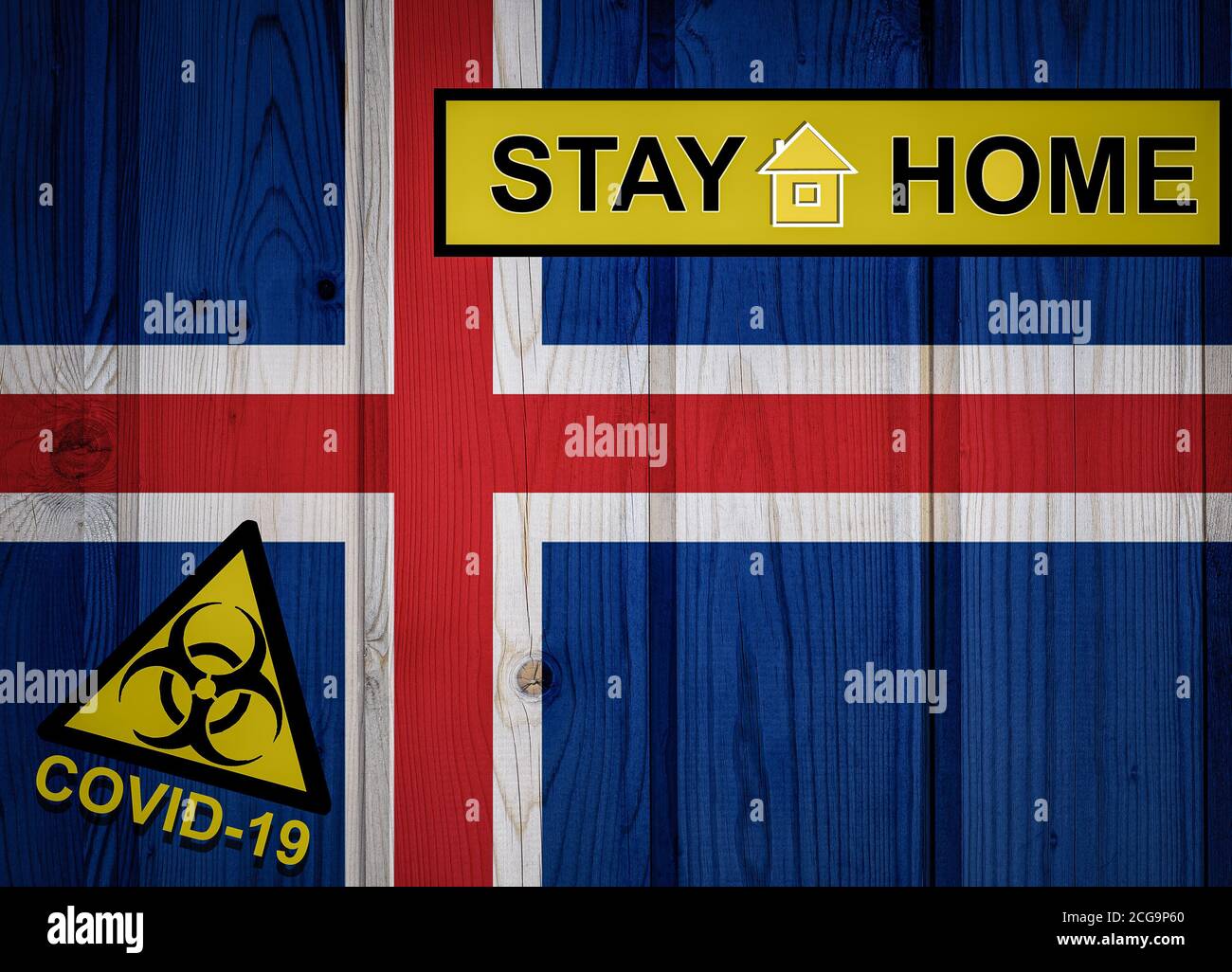 Flag of the Iceland in original proportions. Quarantine and isolation ...
