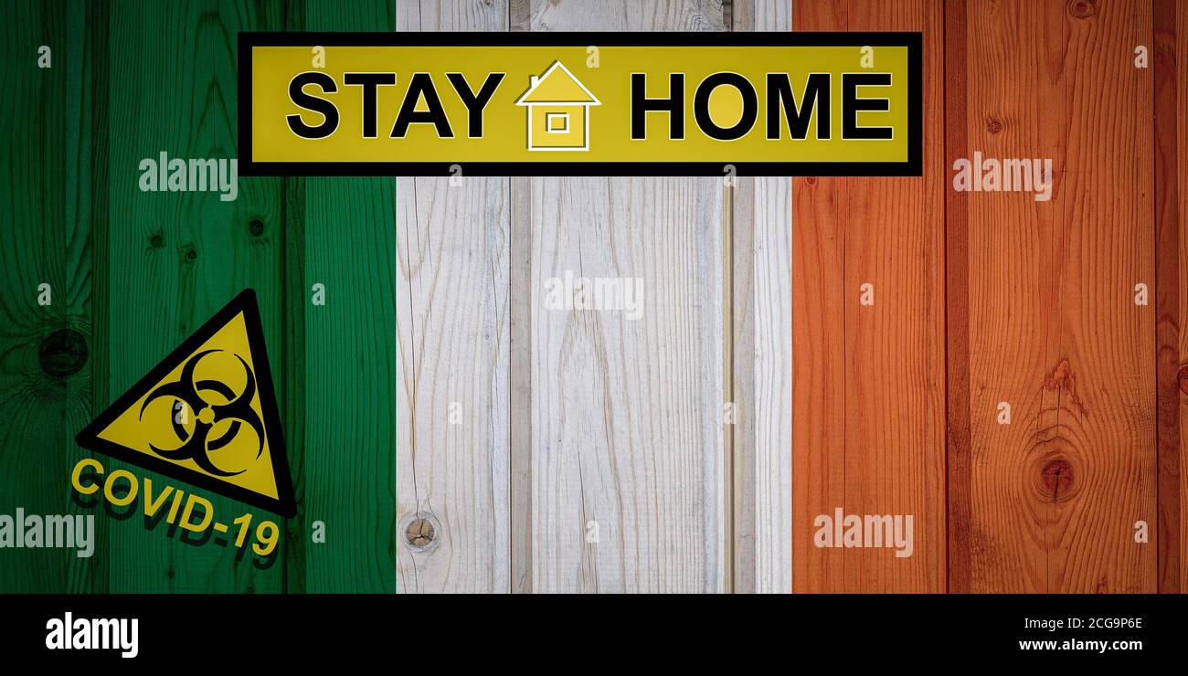 Flag of the Ireland in original proportions. Quarantine and isolation ...