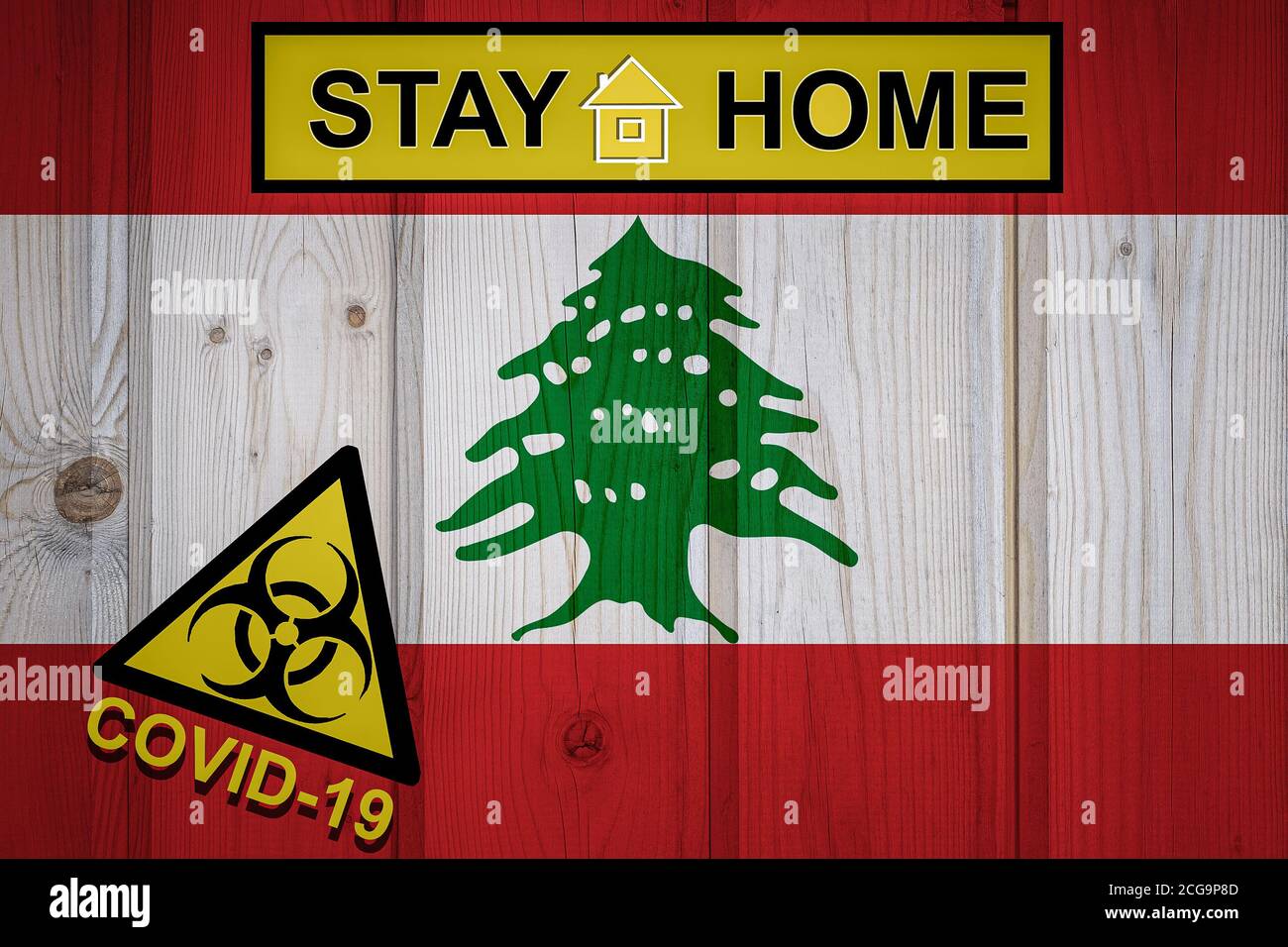 Flag of the Lebanon in original proportions. Quarantine and isolation ...