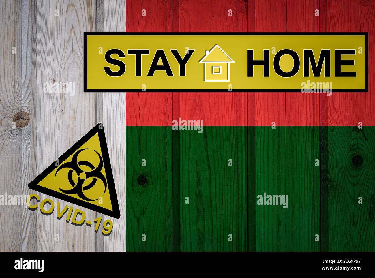 Flag of the Madagascar in original proportions. Quarantine and ...