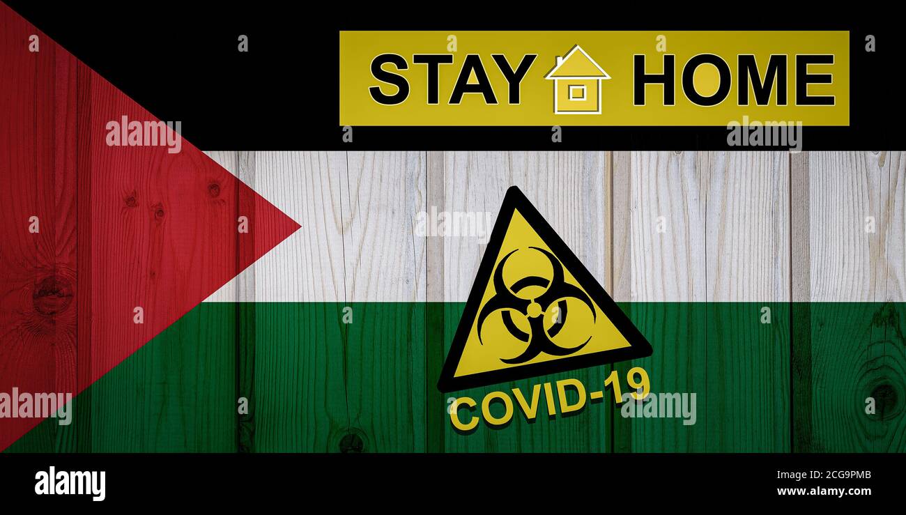 Flag of the Palestine in original proportions. Quarantine and isolation ...