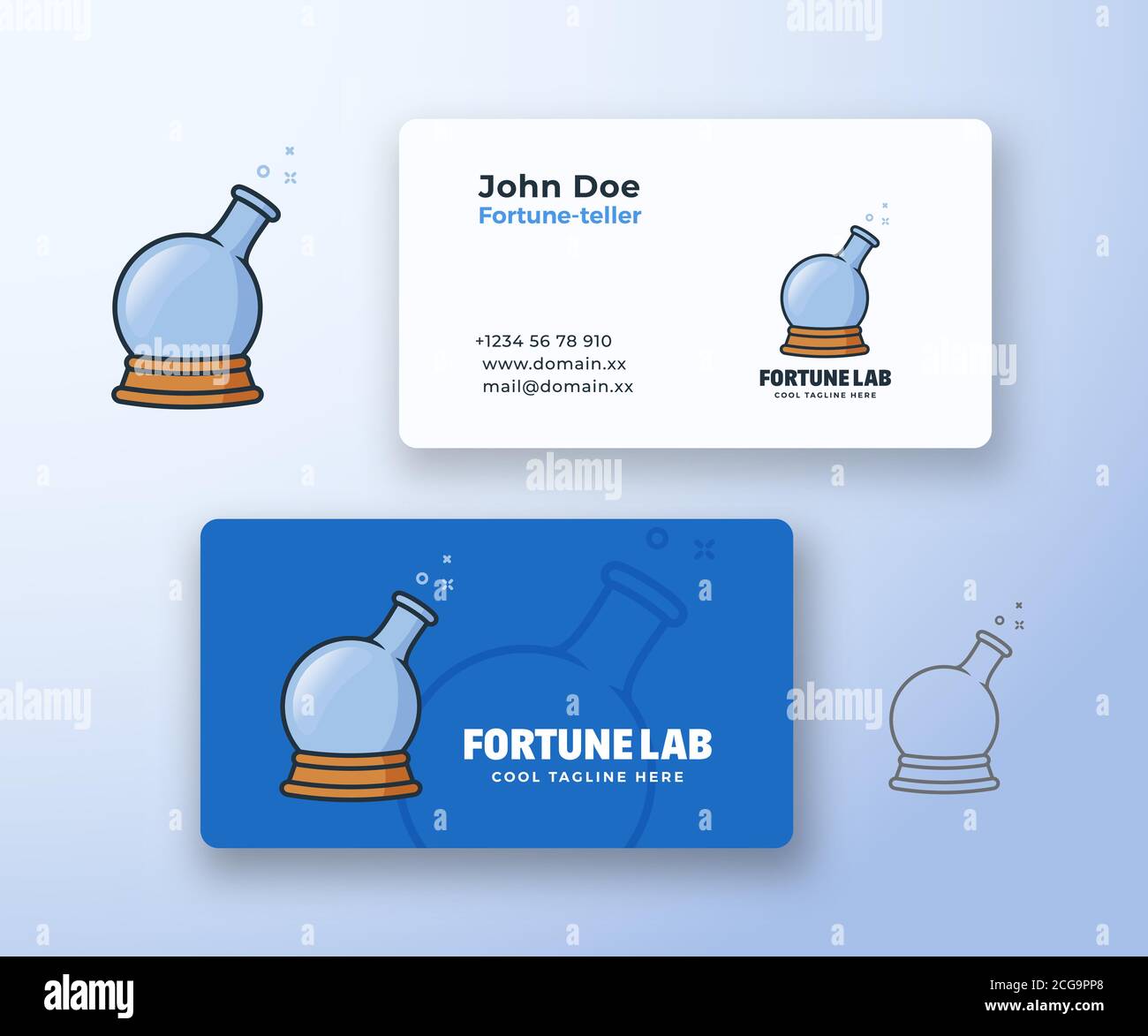 Fortune Laboratory Abstract Vector Sign or Logo and Business Card ...