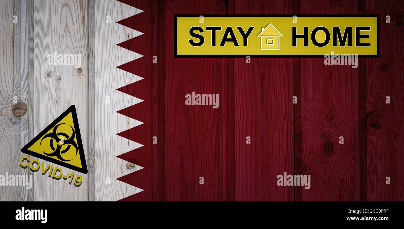 Flag of the Qatar in original proportions. Quarantine and isolation ...