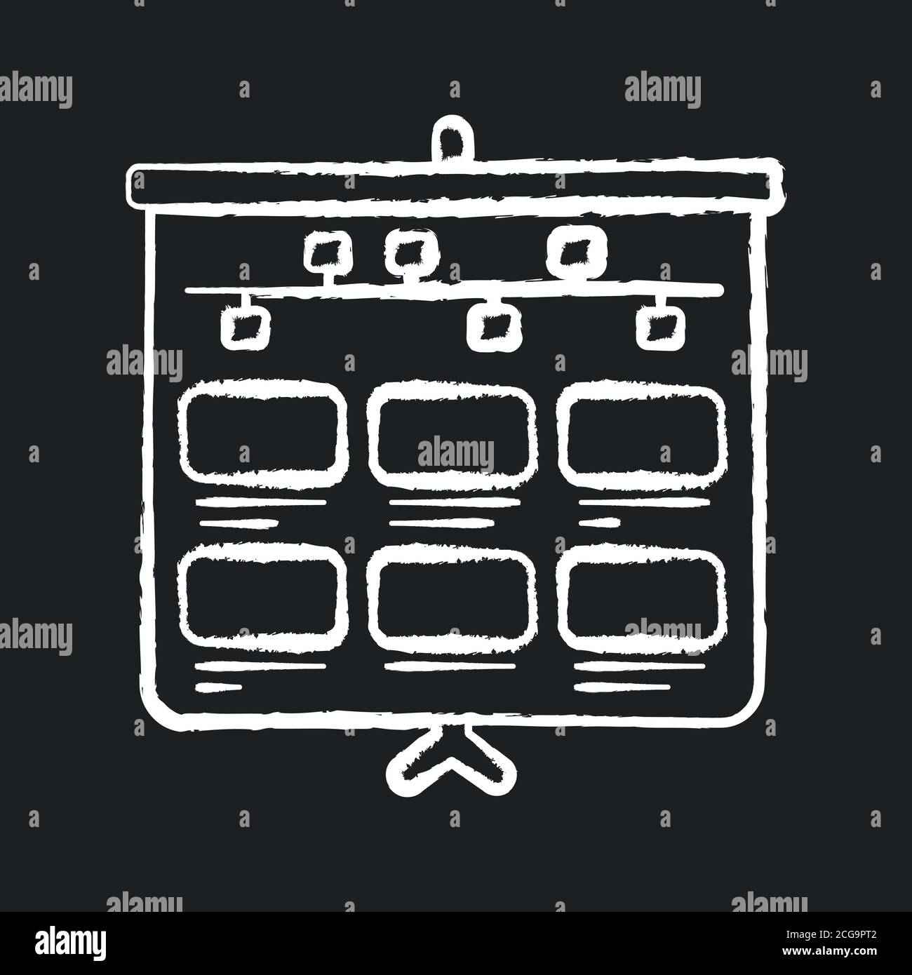 Storyboard chalk white icon on black background Stock Vector Image ...