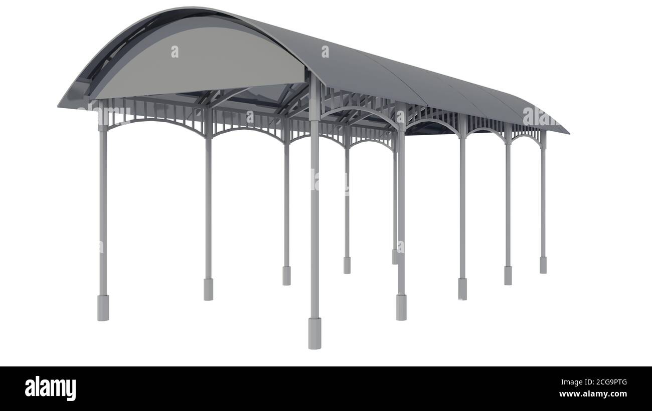3D illustration of Metal canopy isolated on white Stock Photo - Alamy