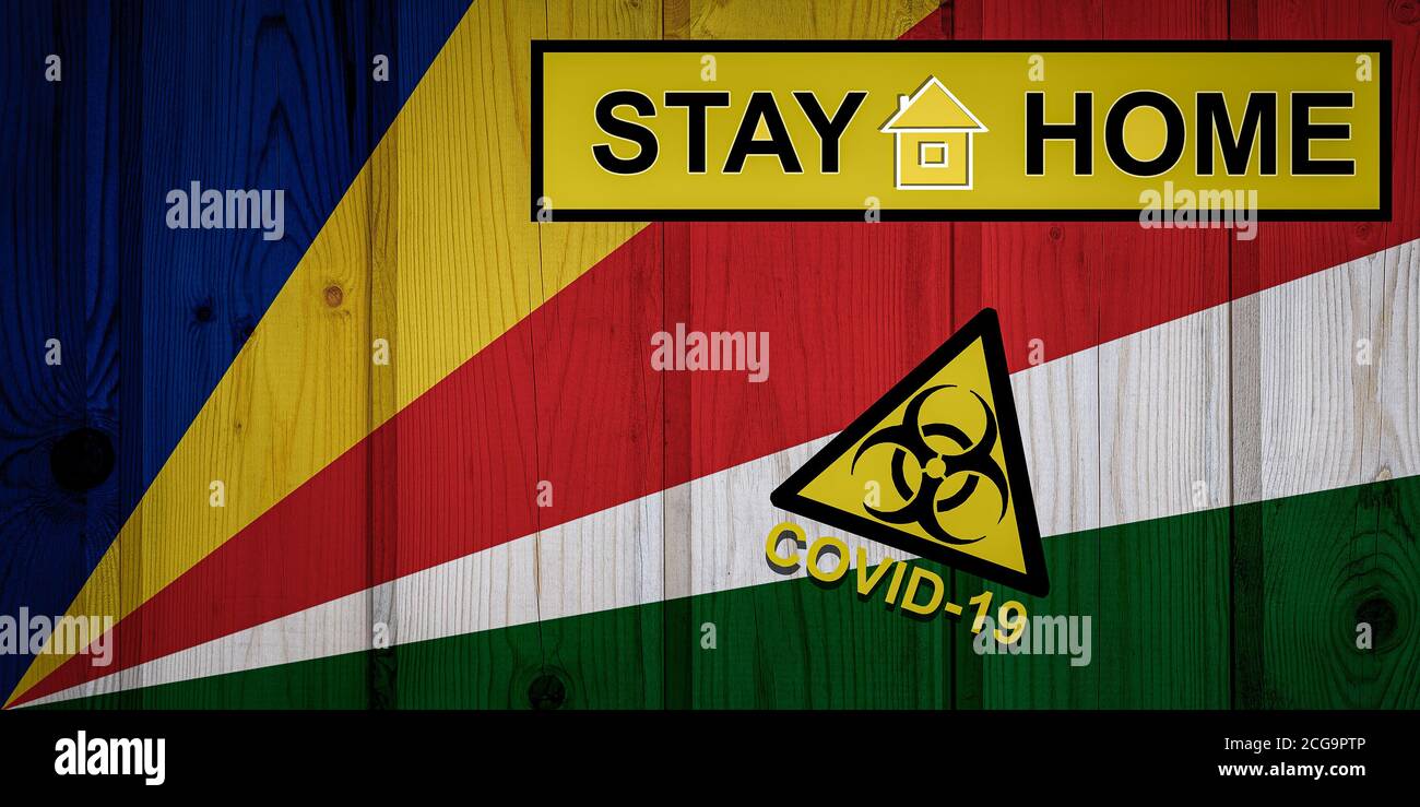 Flag of the Seychelles in original proportions. Quarantine and ...