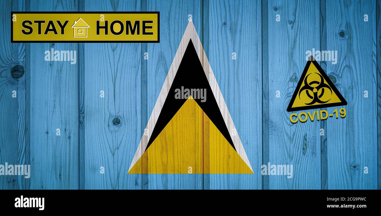 Flag of the Saint Lucia in original proportions. Quarantine and ...