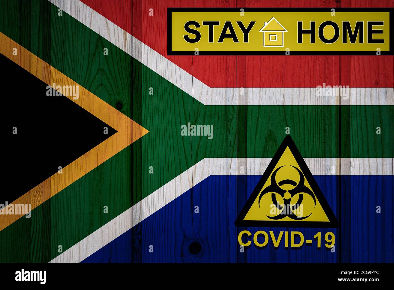 Flag of the South Africa in original proportions. Quarantine and ...