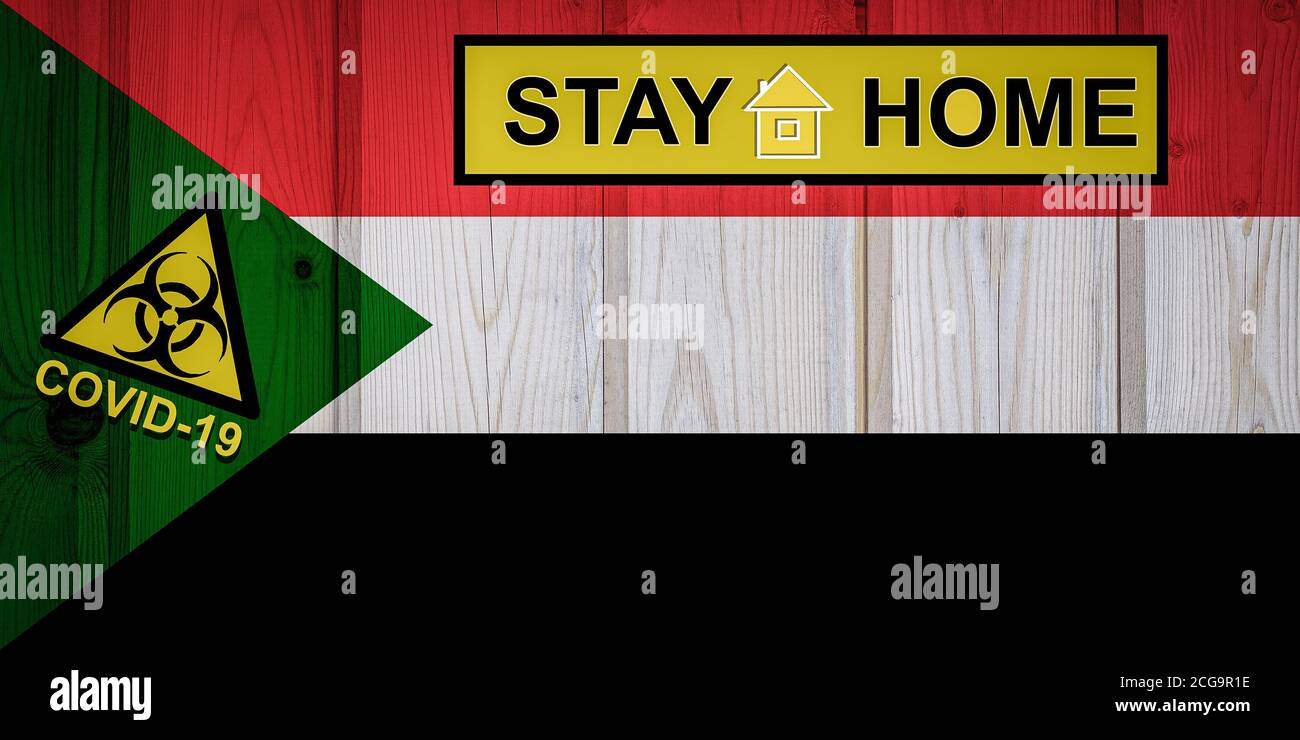 Flag of the Sudan in original proportions. Quarantine and isolation ...