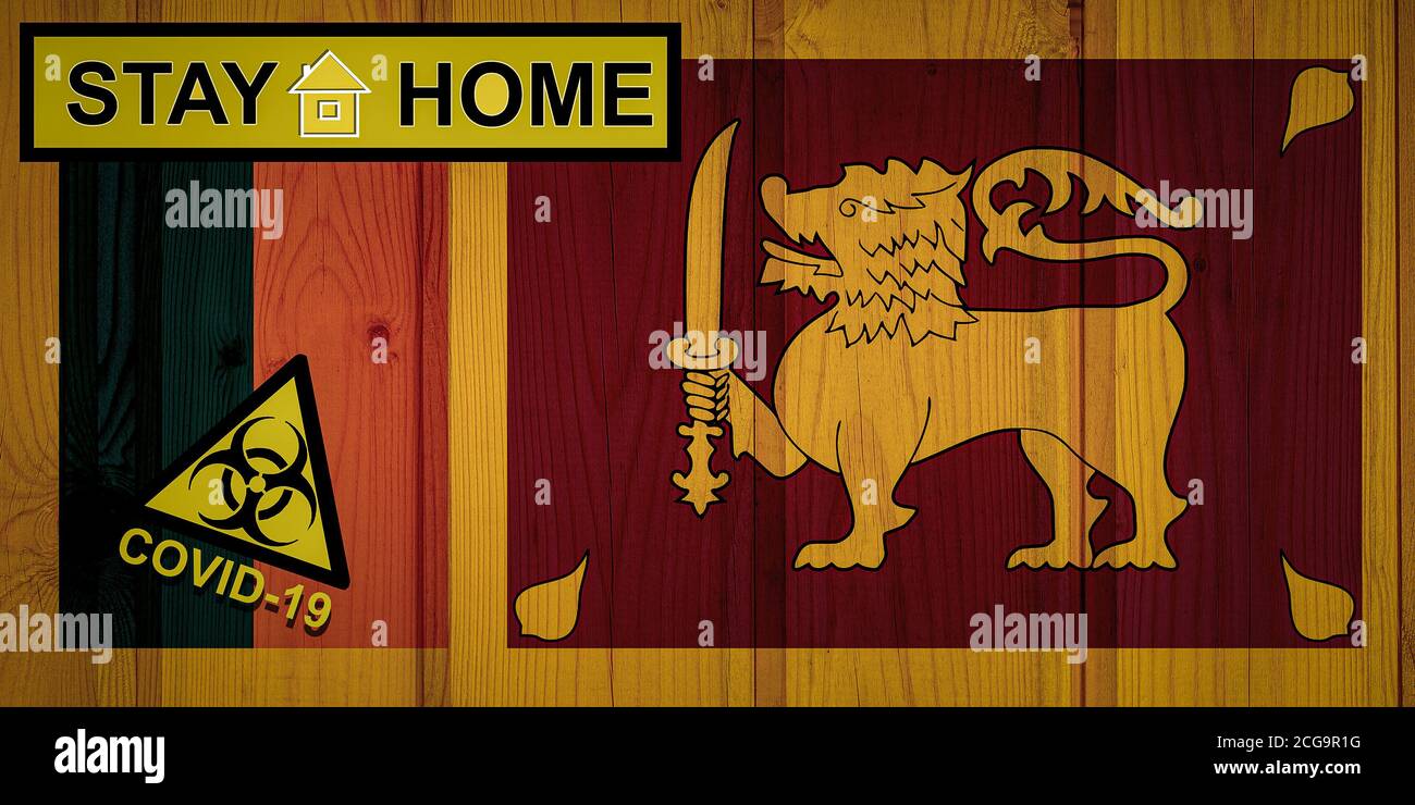 Flag of the Sri Lanka in original proportions. Quarantine and isolation ...