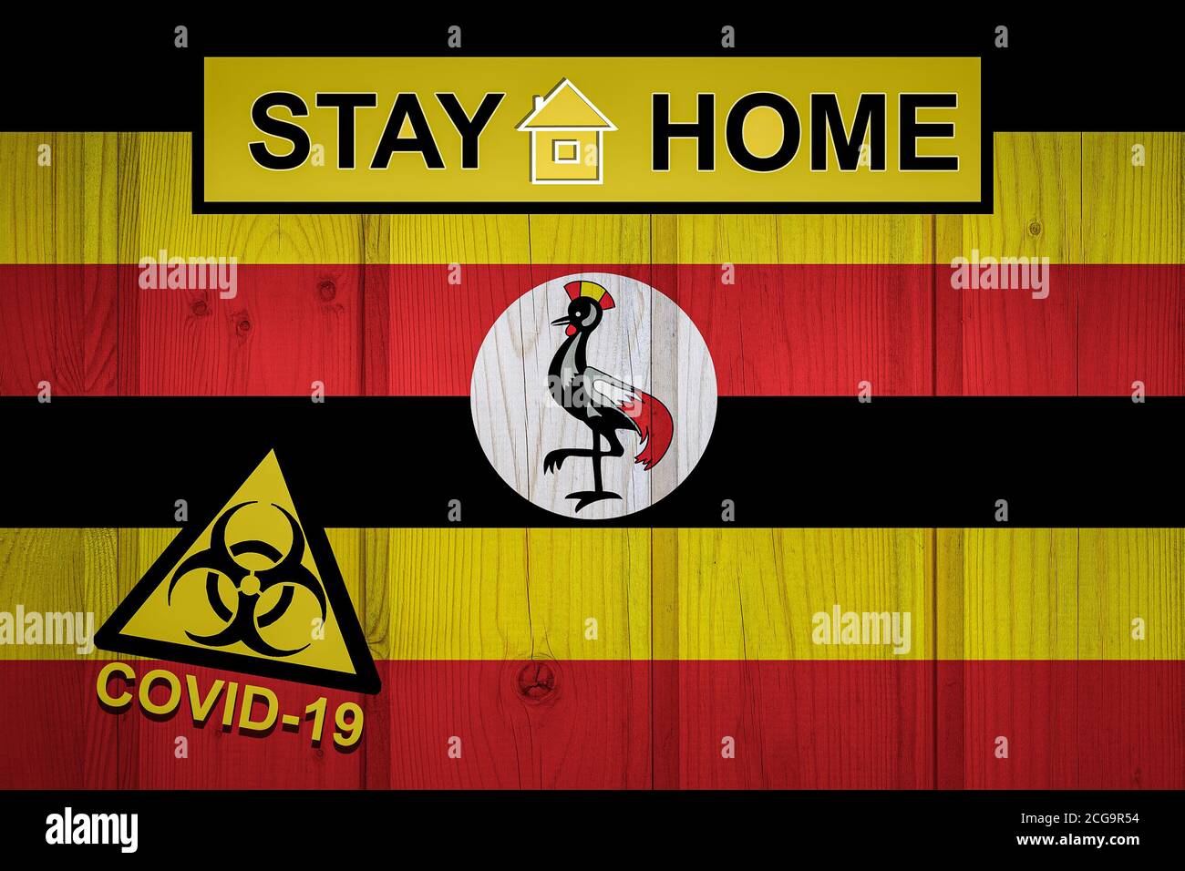 Flag of the Uganda in original proportions. Quarantine and isolation ...