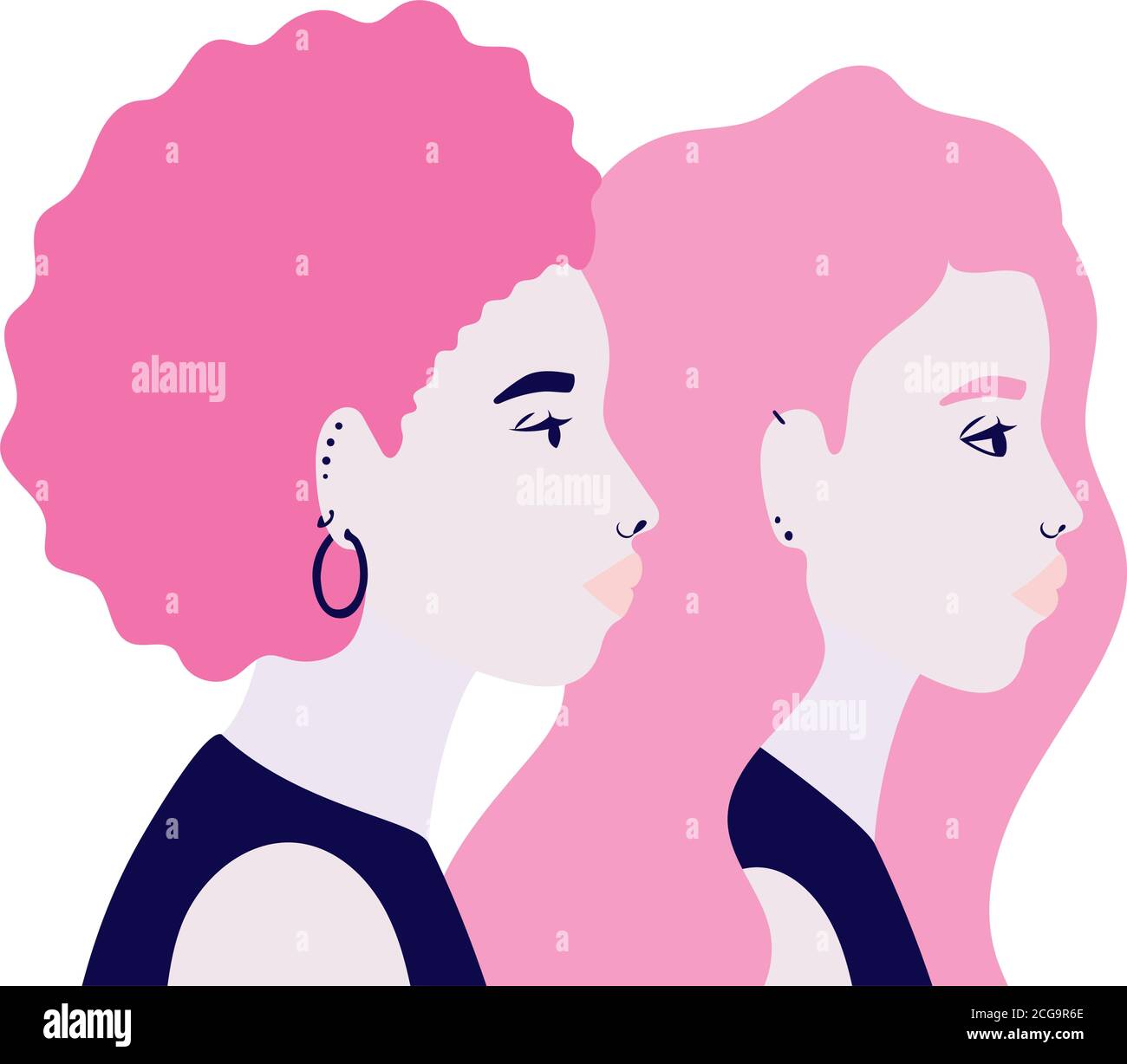 Woman pink side view Stock Vector Images - Alamy