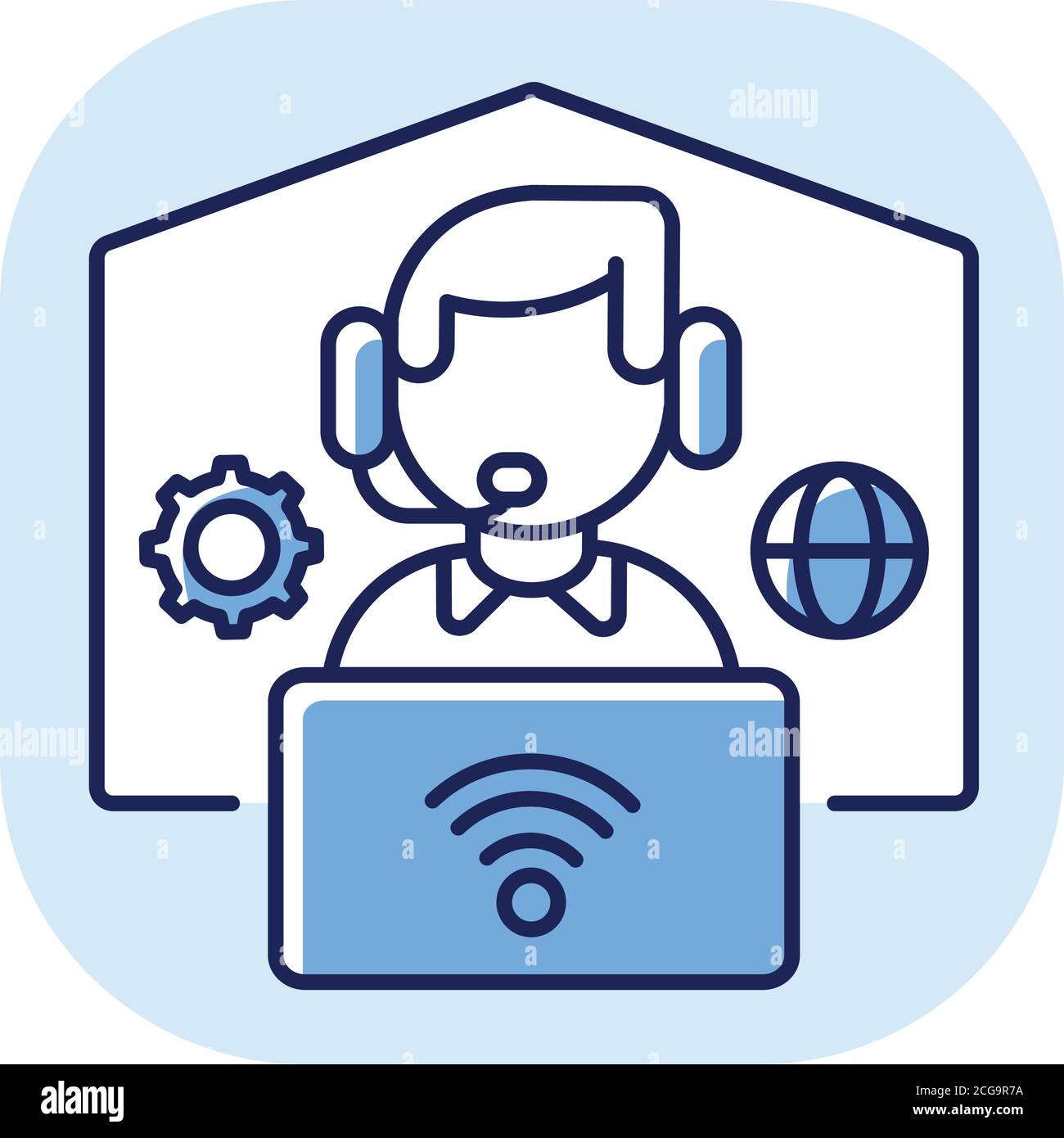Remote workplace blue rgb hi-res stock photography and images - Alamy
