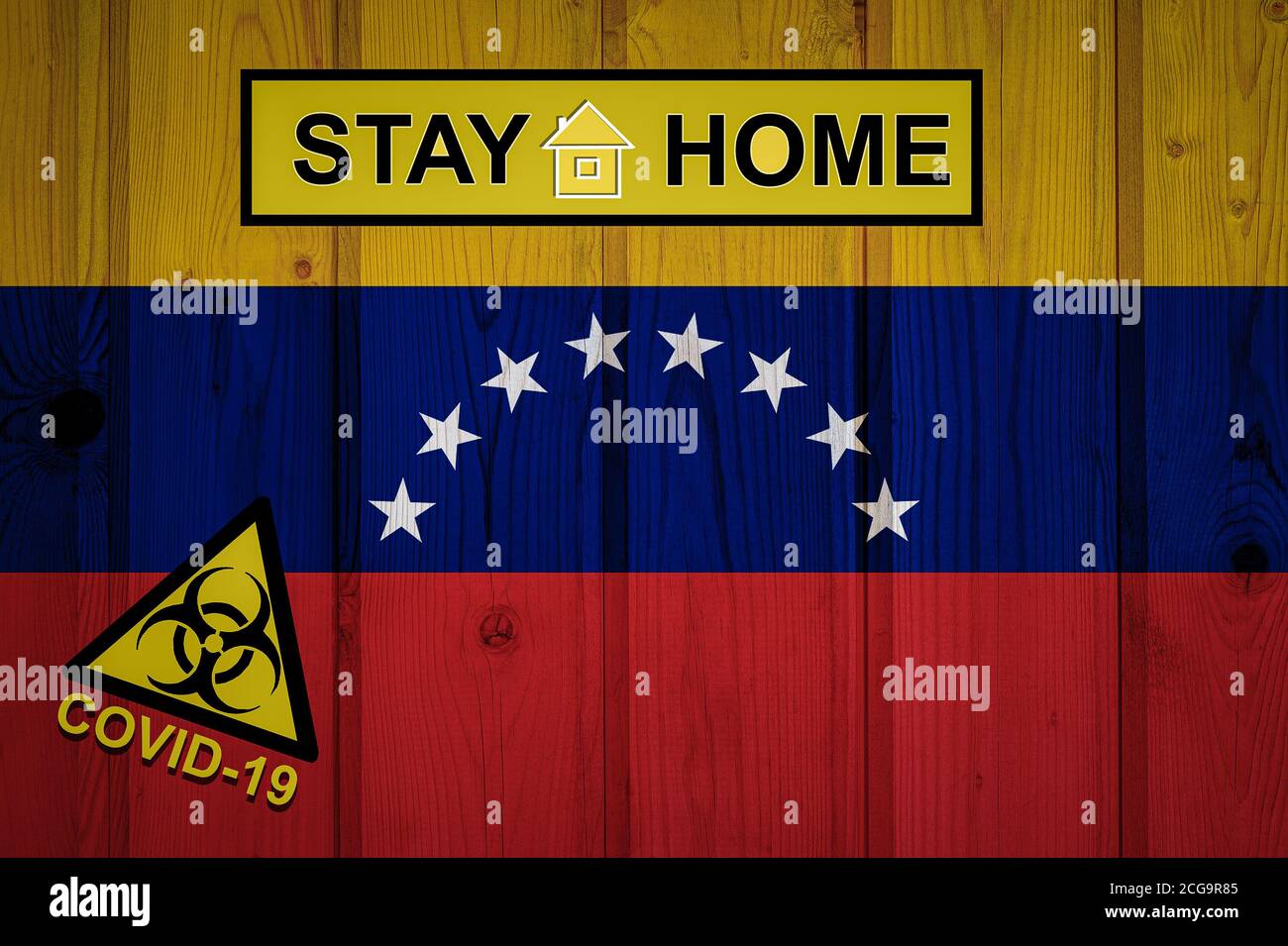 Flag of the Venezuela in original proportions. Quarantine and isolation ...