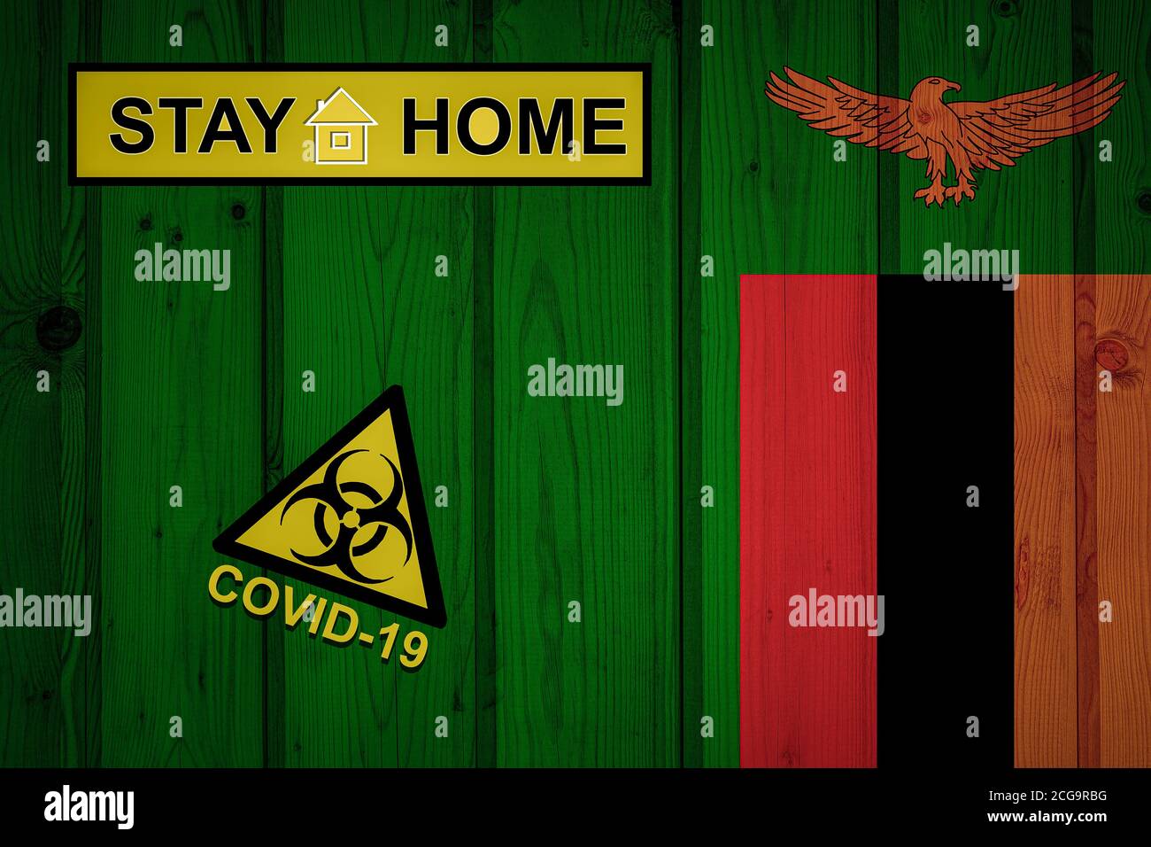 Flag of the Zambia in original proportions. Quarantine and isolation ...