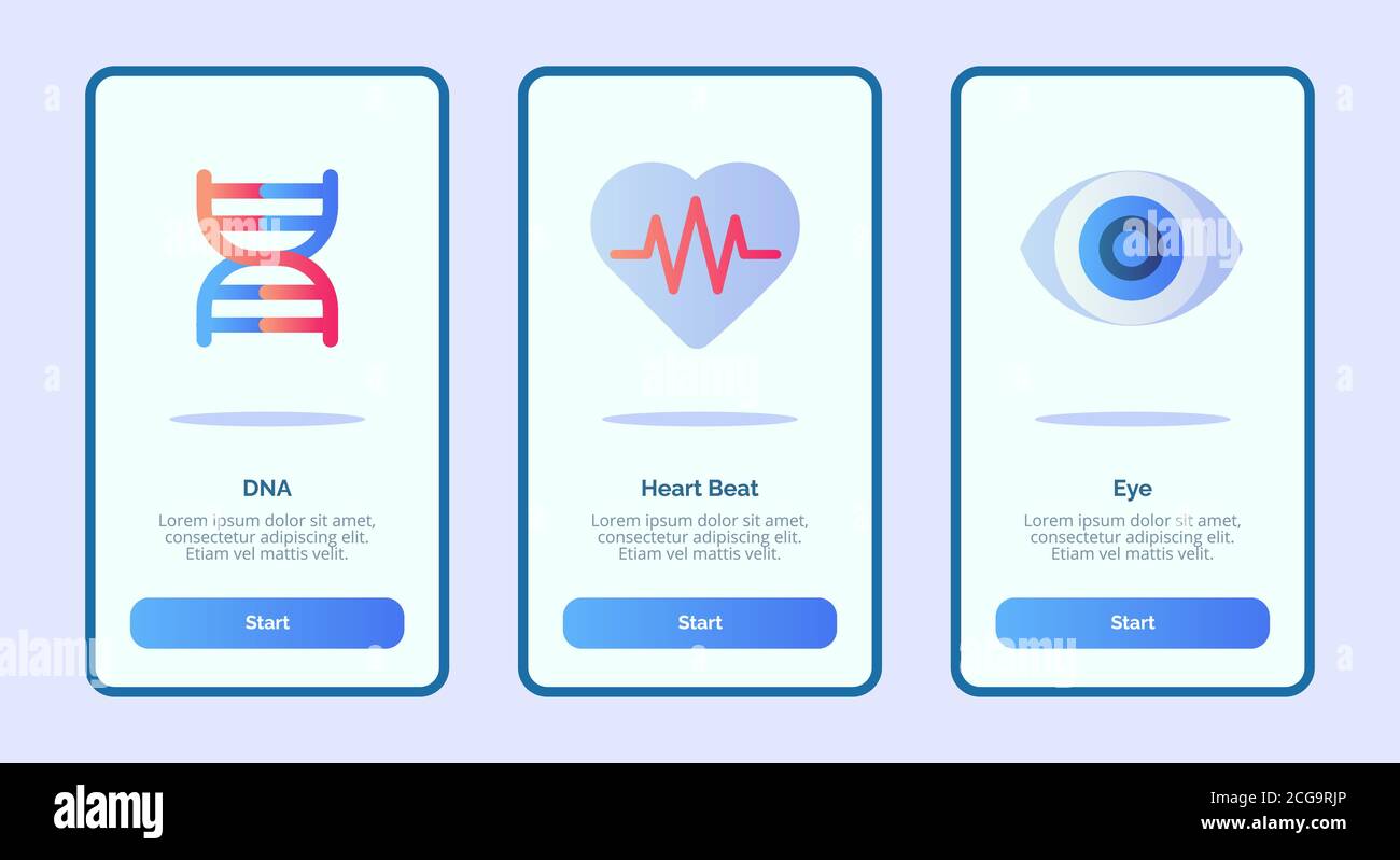 Medical icon DNA heart beat eye for mobile apps template banner page UI ...